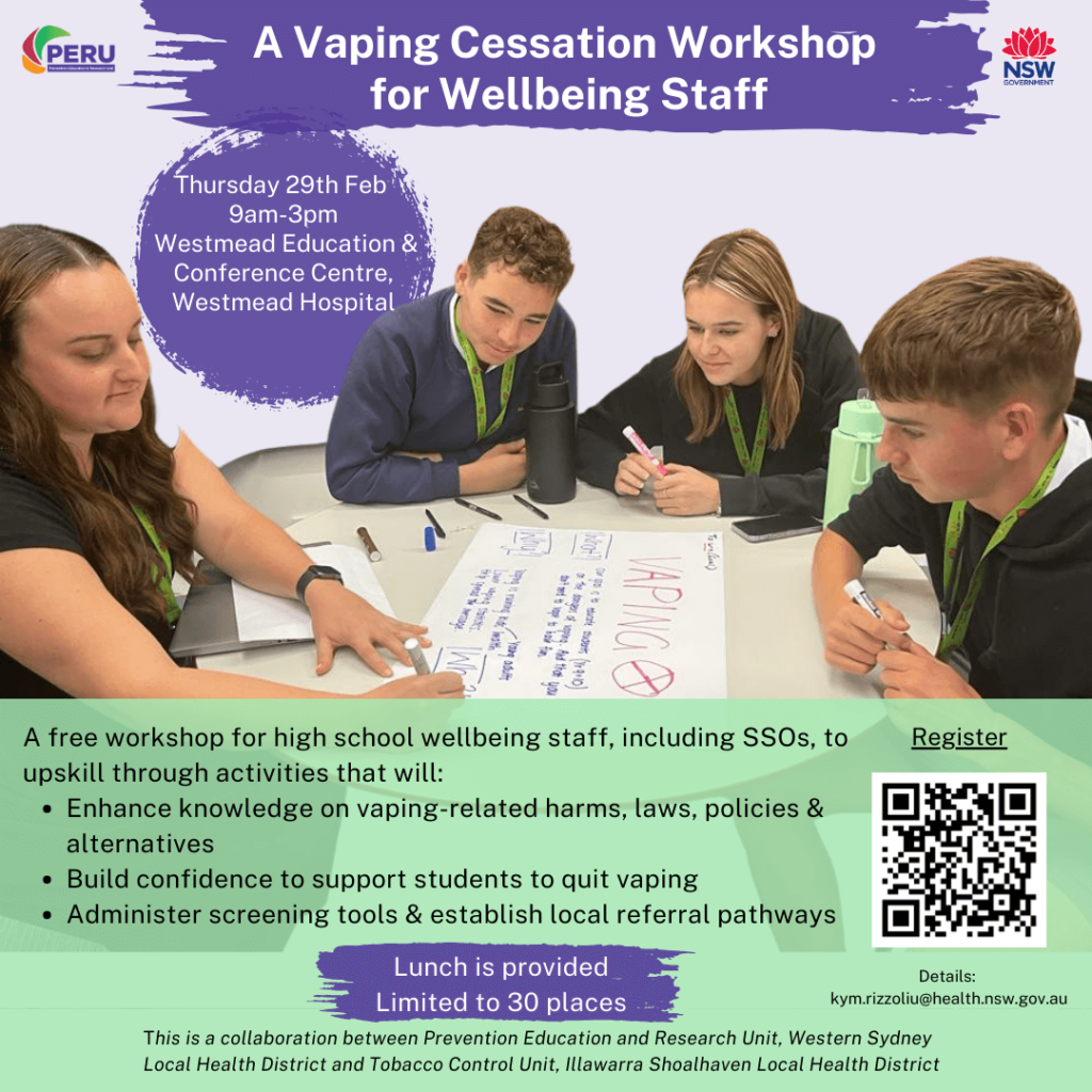 A Vaping Cessation Workshop - Prevention Education & Research Unit